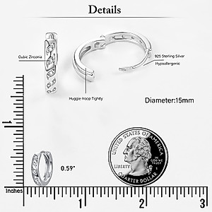 Dreamboat Simple Black Earrings for Women Wave Earrings Aretes De Hombre Black Hoop Earrings Men Huggie Earrings Cubic Zirconia Earrings 925 Sterling Silver Hypoallergenic Earrings Black Jewelry