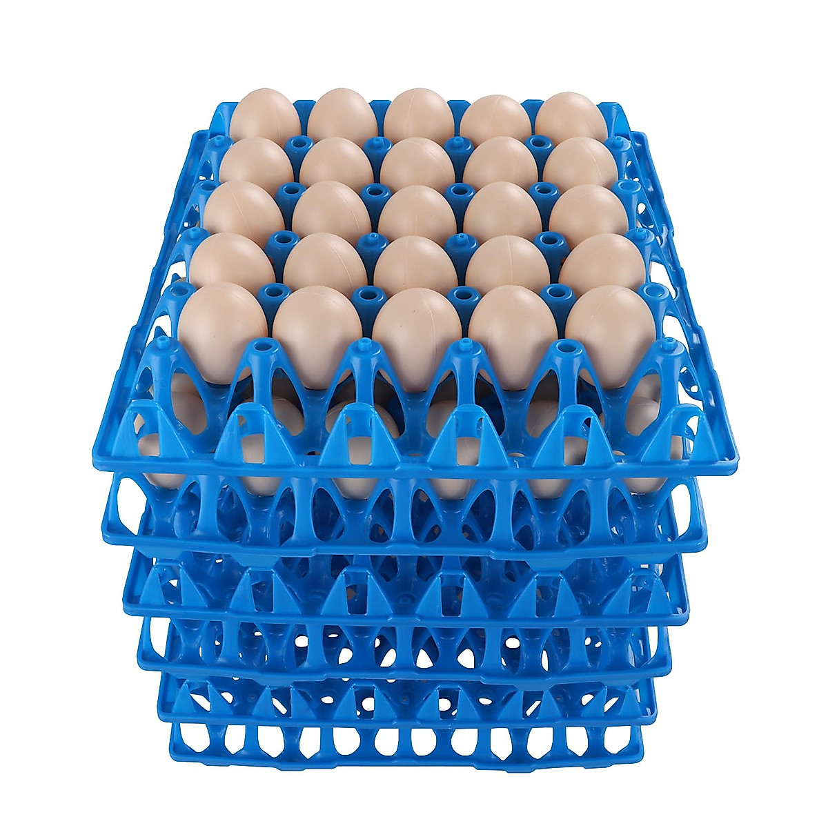 CertBuy 8 Pack Plastic Egg Trays, Blue Plastic Egg Racks, Plastic Egg Tray Egg Crates 30-Egg for Home Chicken Farmers, Stackable Egg Cartons Hold Multiple Eggs, Great for Storing and Shipping Eggs
