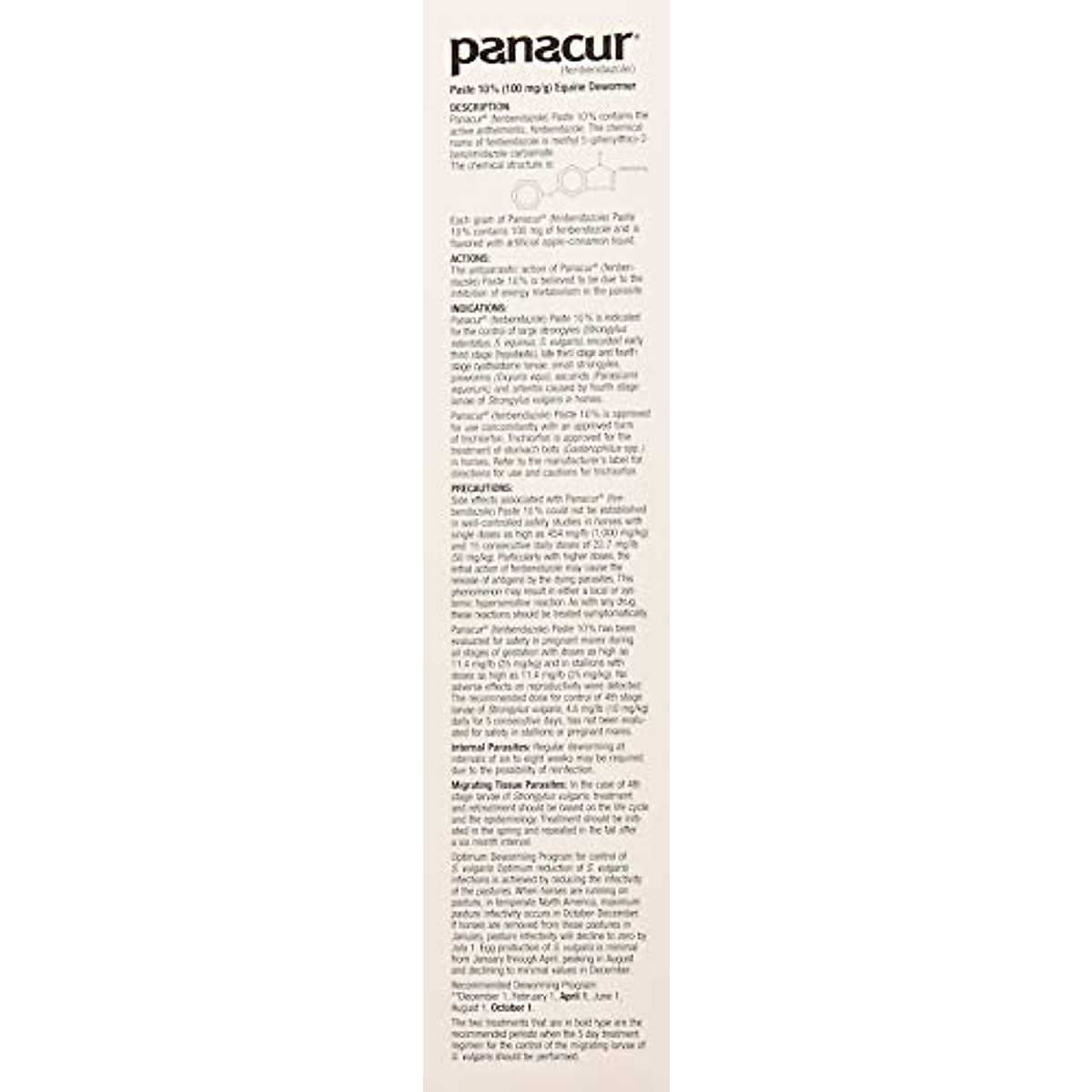 (3 Pack) PANACUR Dewormer Horse Paste 10%, 100mg Each