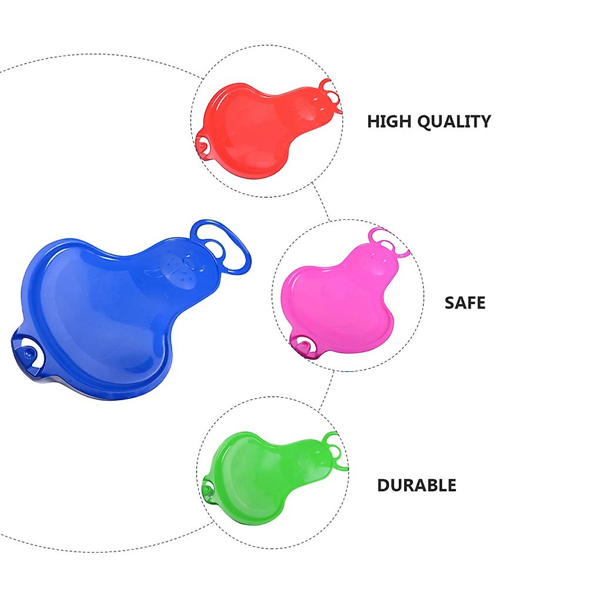 BESPORTBLE Lawn Sleigh 2pcs Snow Sleds Lightweight Flying Carpet Portable Rolling Snow Slider Disc Toy Snow Saucer Sleds Random Color Flying Carpet Sled