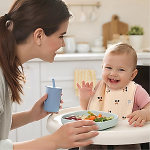 Mom Beebi 6 Pack Muslin Bibs, 100% Cotton Muslin Baby Bibs for Boys & Girls, Unisex Soft & Absorbent Multi-Layer Baby Bibs for Drooling and Teething