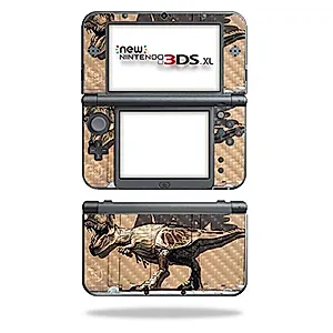 MightySkins Carbon Fiber Skin for Nintendo New 3DS XL (2015) - Street Dino | Protective, Durable Textured Carbon Fiber Finish | Easy to Apply, Remove, and Change Styles | Made in The USA
