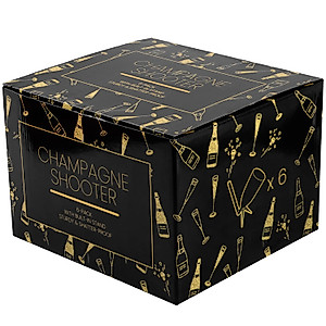 IMPRESA [6 Pack] Champagne Shooter Plastic Glass Set - Champagne Glasses with Stands - Bachelorette Party Gifts - Champagne and Prosecco Gifts for Bubbly Lovers – Reusable Champ Shooter