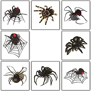 24 Sheets Halloween Spider Temporary Tattoo Stickers for Women Waterproof Body Spider Web Tattoos for Kids