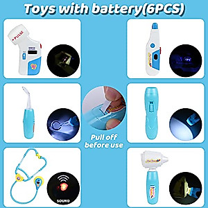 Gifts2U Toy Doctor Kit, 37 Pieces Kids Pretend Play Toys Dentist Medical Role Play Educational Toy Doctor Playset for Boys Ages 3-6