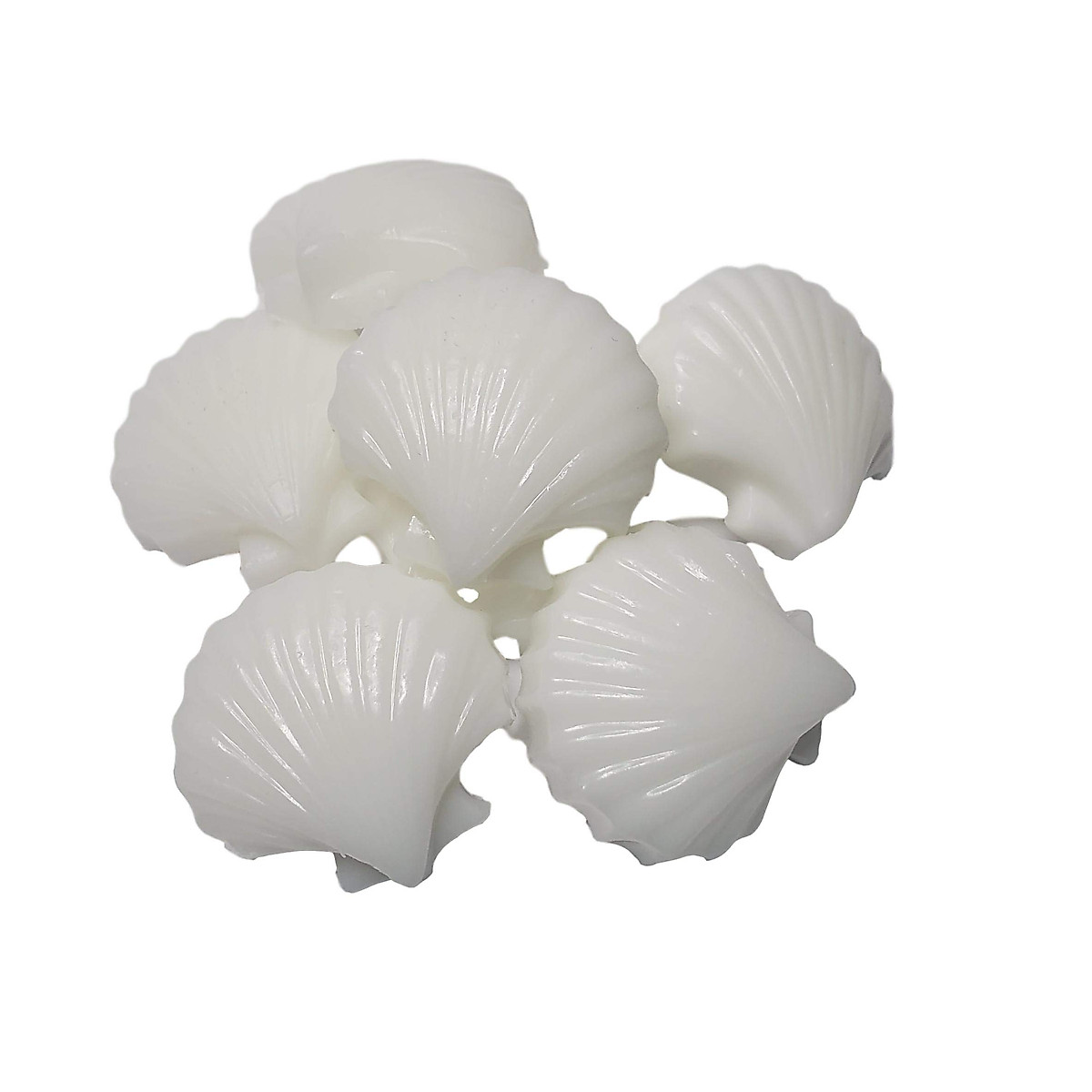ABB Inc White Seashell Soaps for Nautical or Beach Theme Bridal Shower, Wedding or Baby Guest Bath, Beach Scented Glycerin - Pack of 20