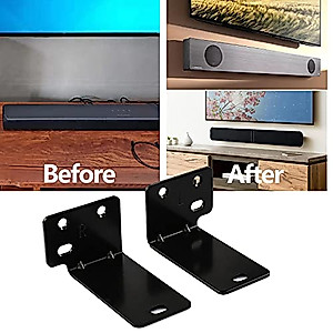Suixing Universal Wall Mount with Hardware Kit Sound Bar Mounts Mounting Bracket Compatible Most of Soundtouch/Soundbars Home Theater System Wall Mount Brackets-Black