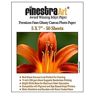 5" X 7" Canvas Textured Premium Inkjet Photo Paper - 50 Sheets