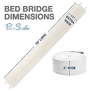 Pure Siesta Bed Bridge | Twin to King Bed Converter Kit | Split King Gap Filler for Adjustable Bed | Bed Gap Filler with Adjustable Strap and Storage Bag
