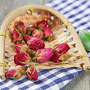 CoolCrafts Dried Rose Buds Bulk Natural Dried Rose Dry Rose Buds for Tea, Crafts, Cake Decoration - 7oz (200g)