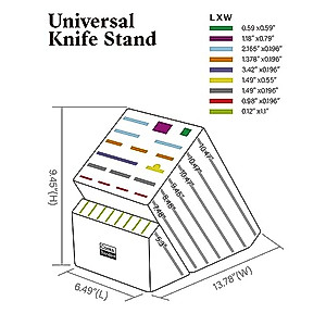 Cooks Standard Bamboo Knife Block Holder without Knives, 25 Slot X-Large Universal Countertop Butcher Block Kitchen Knife Stand for Easy Kitchen Storage