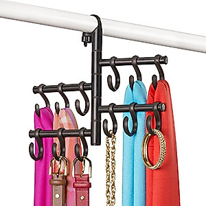 Lynk Hanging Pivoting Belt Rack Tie, Closet Organizer