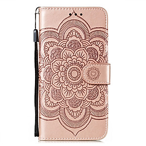 IMIRST for iPhone 15 Pro Max Case Mandala Embossed Premium PU Leather Bookstyle Magnetic Flip Wallet Case with Card Slot Stand Shockproof Cover for iPhone 15 Pro Max Mandala Rose Gold LD
