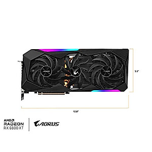 GIGABYTE AORUS Radeon RX 6800 XT Master 16G Graphics Card, MAX-Covered Cooling, 16GB 256-bit GDDR6, GV-R68XTAORUS M-16GD Video Card