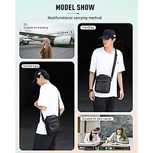 WEPLAN Crossbody Bag for Men, mini man purse,Travel Messenger Shoulder Bag for Men, Small Side Bags for Mens