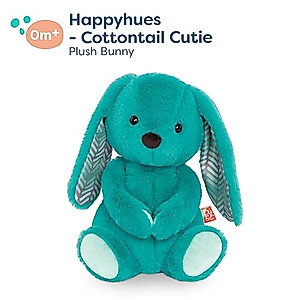 B. toys- B. softies-12" Plush Bunny -Super Soft Stuffed Animal- Washable Rabbit Toy- for Babies, Toddlers, Kids- Happy Hues- Cottontail Cutie Teal Bunny- 0 Months +