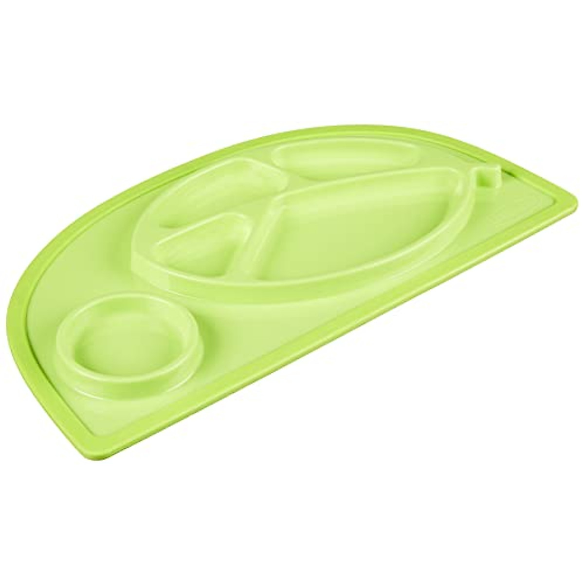 Infantino All-in-One Lil’ Foodie Tray - Green - BPA-Free, Food-Grade, Divided Food & Sippy Cup Sections - Dishwasher-Safe - for Babies & Toddlers 4M+