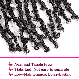 Col Bling Butterfly Locs Crochet Hair 12 Inch 8 Packs, Soft Butterfly Locs Distressed Faux Locs Crochet Hair Pre Looped Crochet Hair (12Inch 8Packs, #1B)