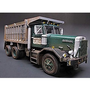 AMT Autocar Dump Truck - 1/25 Scale Model Truck Kit - Buildable Vintage Vehicle for Kids and Adults