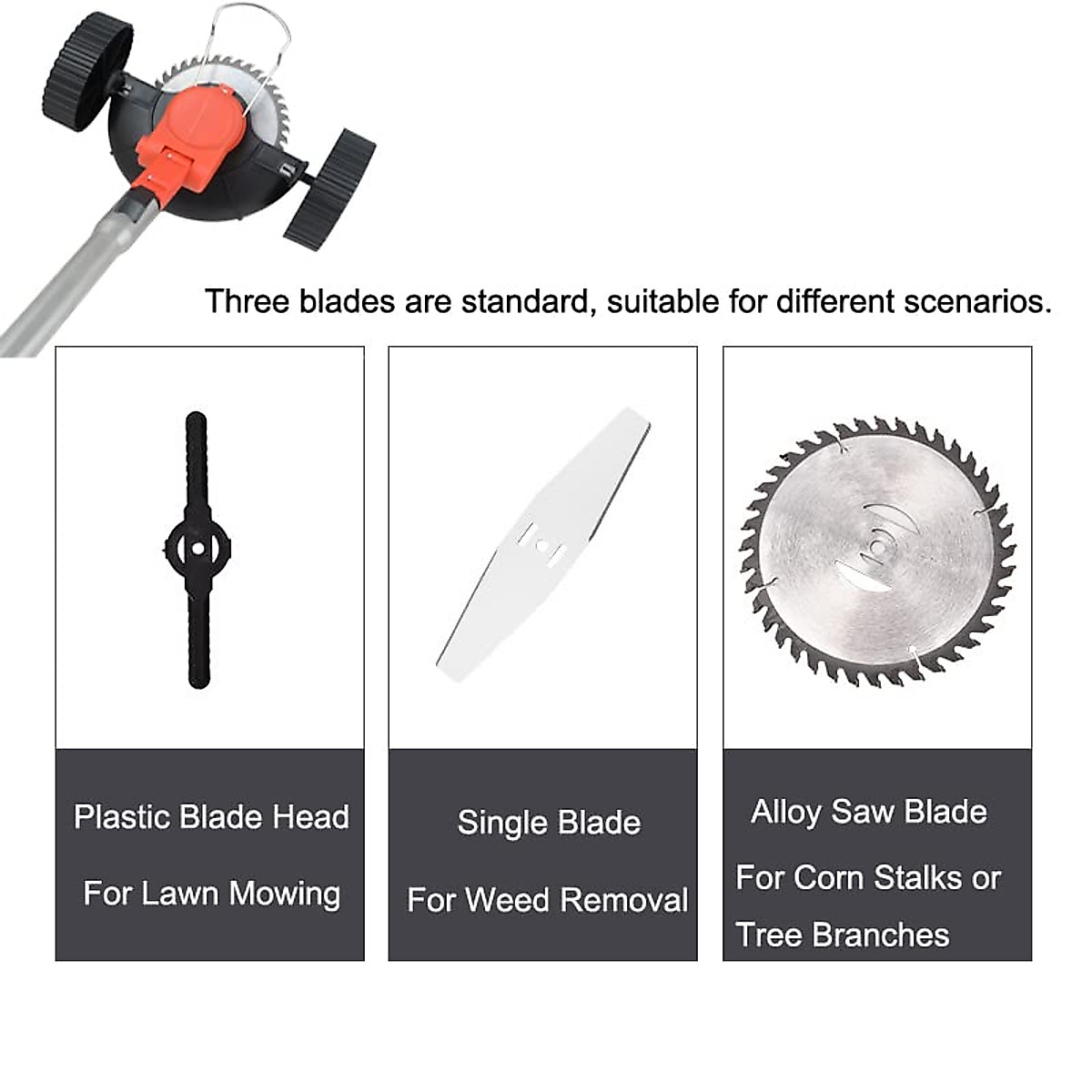 Cordless Weed Eater String Mower with Wheels, Folding Electric Weed Lawn Wacker, Weed Wacker Battery Powered, Brush Cutter, 24V 2000mAh, Suit for Lawn, Yard and Garden Pruning & Trimming