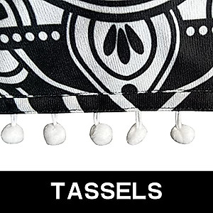 GVFTG Black and White Lotus Mandala Style Washing Machine Top Cover Washer and Dryer Top Covers Fridge Dust Proof Cover Washing Machine Top Cover with Refrigerator Storage Organizer Bags 51x21 Inch