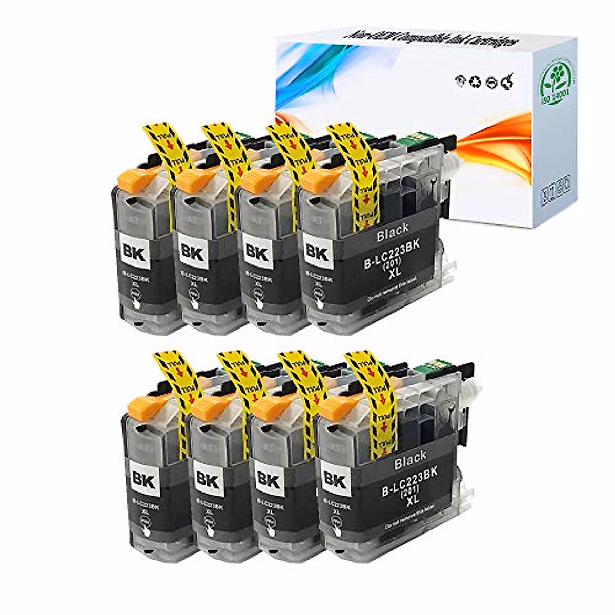 HGZ 8 Pack Black LC203XL LC203 Comaptible Ink Cartridges for Brother LC 203XL LC 203 XL use with MFC-J460DW MFC-J480DW MFC-J485DW MFC-J680DW MFC-J880DW MFC-J885DW Printers