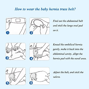 Paskyee Umbilical Hernia Belt Baby Belly Button Band Infant Belly Wrap Abdominal Binder Hernia Truss Support Adjustable Navel Belly Band Newborn Umbilical Cord Blue