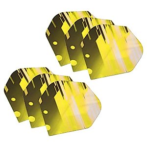 PATIKIL Dart Flights, 6 Pack PET Standard Darts Accessories Replacement Parts for Soft Tip Steel Tip, Thick Stripe Style, Black, Yellow