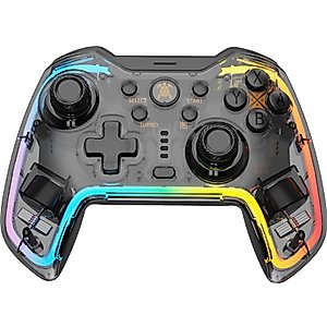 Hawksbill Compatible Controller with Nintendo Switch Controller/OLED/Lite, Pro Controller for PC/Android/iOS, Wireless Switch Controllers with RGB LED Strip, Auto-Cycle Macro Programming Gaming