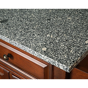 Crosley Furniture KF30003DWH Cambridge Kitchen Island with Solid Grey Granite Top, 52", White