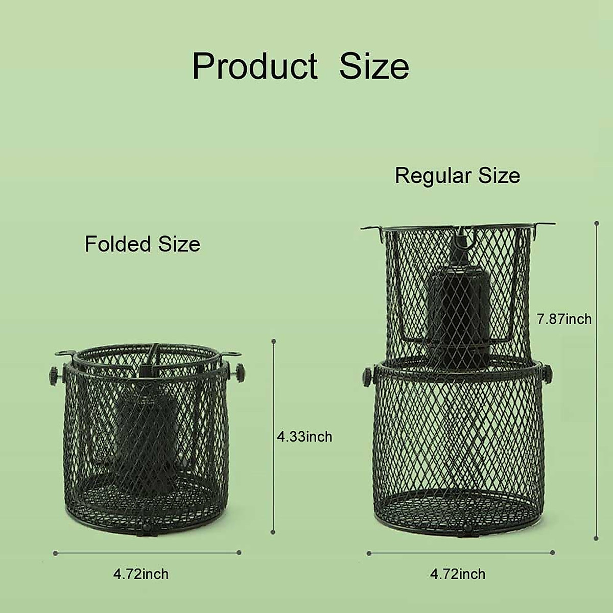 Reptile Heat Lamp Holder with Anti-hot Bracket, Pet Heat Lamp Lampshade Holder Heating Light Bulbs Holder Heating Lamp Shade with Switch for Pet Amphibian Snake Lizard Turtle Birds Chick，US Plug