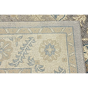 Unique Loom Salzburg Collection Classic Traditional Design Oriental Inspired Border Area Rug, 9 ft x 12 ft, Gray/Beige