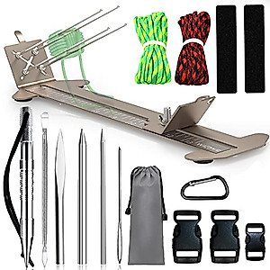 WILDAIR Paracord Bracelet Jig Kit with Knotters Tool Marlin Spike Paracord FID Set Lacing Needles/Fids for Paracord Work Paracord Tool Kit Adjustable Length 4" to 13" Paracord Jig Bracelet Maker