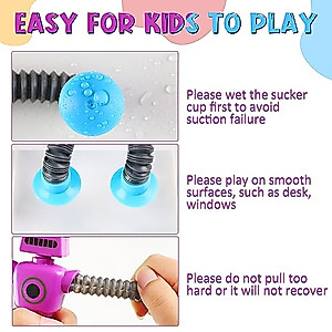 GOHEYI 4 Pack LED Pop Tubes Robot Toys, Telescopic Suction Cup Robot Toys, Robot Fidget Toys for Kids, Sensory Toys for Autistic Children, Gifts for Boys Girls