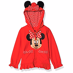 Disney girls Minnie Polka-dot Bow Hoodie Hooded Sweatshirt, Red, 6X-Large US