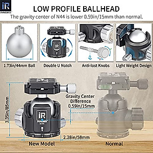 Carbon Fiber Tripod-INNOREL GT324C Professional Compact Tripod for DSLR Camera Heavy Duty Stand with Low Gravity Center Ball Head Special-Shaped Center Column Max Load 55lbs/25kg