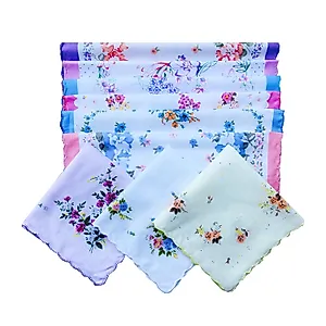 Ladies Vintage Floral 100% Cotton handkerchiefs mixed Bulk