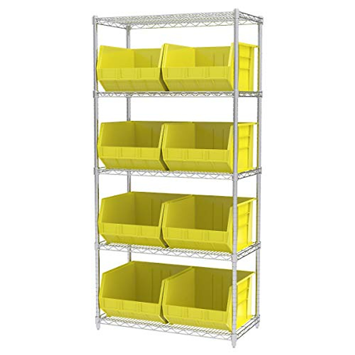 Akro-Mils 30270 AkroBins Plastic Hanging Stackable Storage Organizer Bin, 18-Inch x 16-Inch x 11-Inch, Yellow, 3-Pack