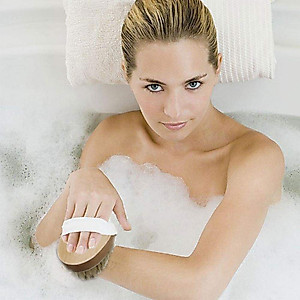 Hyshina Dry Skin Body Brush Improves Skin's Health and Beauty Natural Bristle Remove Dead Skin and Toxins Cellulite Treatment Improves Lymphatic Functions Exfoliates Stimulates Blood Circulation