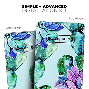 DesignSkinz Watercolor Cactus Succulent Bloom V11 Protective Vinyl Decal Wrap Skin Cover Compatible with The Samsung Galaxy S20 (Screen Trim & Back Glass Skin)