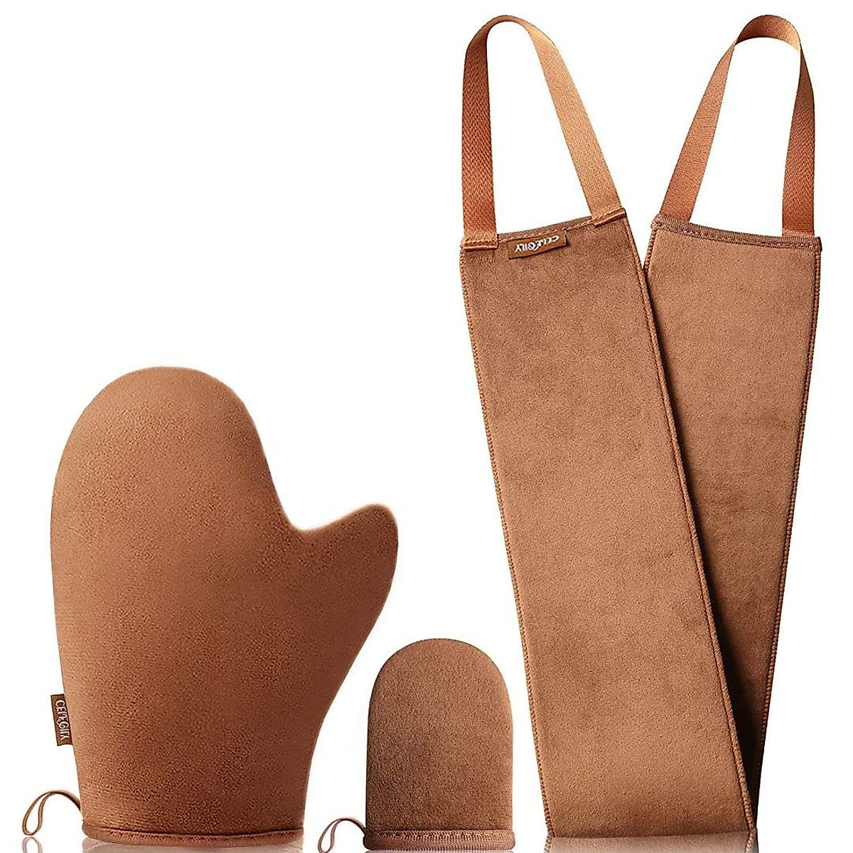 CeleCily Self Tanning Mitt Applicator - 3 in 1 Tanning Mitts Self Tanner Mitt Applicator Self Tanning Glove for Self Tan Mit Sunless Tanner Mitt Self Tanner Glove With Thumb Ultra Soft Spray Tan Mitt