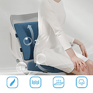 2022 Memory Foam Seat Cushion Orthopedic Design & Back / Lumbar Support Pillow for Office Chair, Car, Truck, Wheelchair for Hemorrhoid, Pregnancy Post Natal, Sciatica,Tailbone & Lower Back Pain Relief