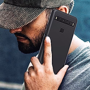 Dioxide Compatible for TCL 10L/TCL 10 Lite Phone Case, Soft TPU Silicone Case Shockproof Non-Slip Camera Protective Case Slim Cover for TCL 10L/TCL 10 Lite Phone Case, Black