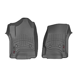 WeatherTech Custom Fit FloorLiners for Escalade, Silverado 1500, Silverado 2500HD/3500HD, Silverado LD 1500, Suburban, Tahoe - 1st Row (446071), Black