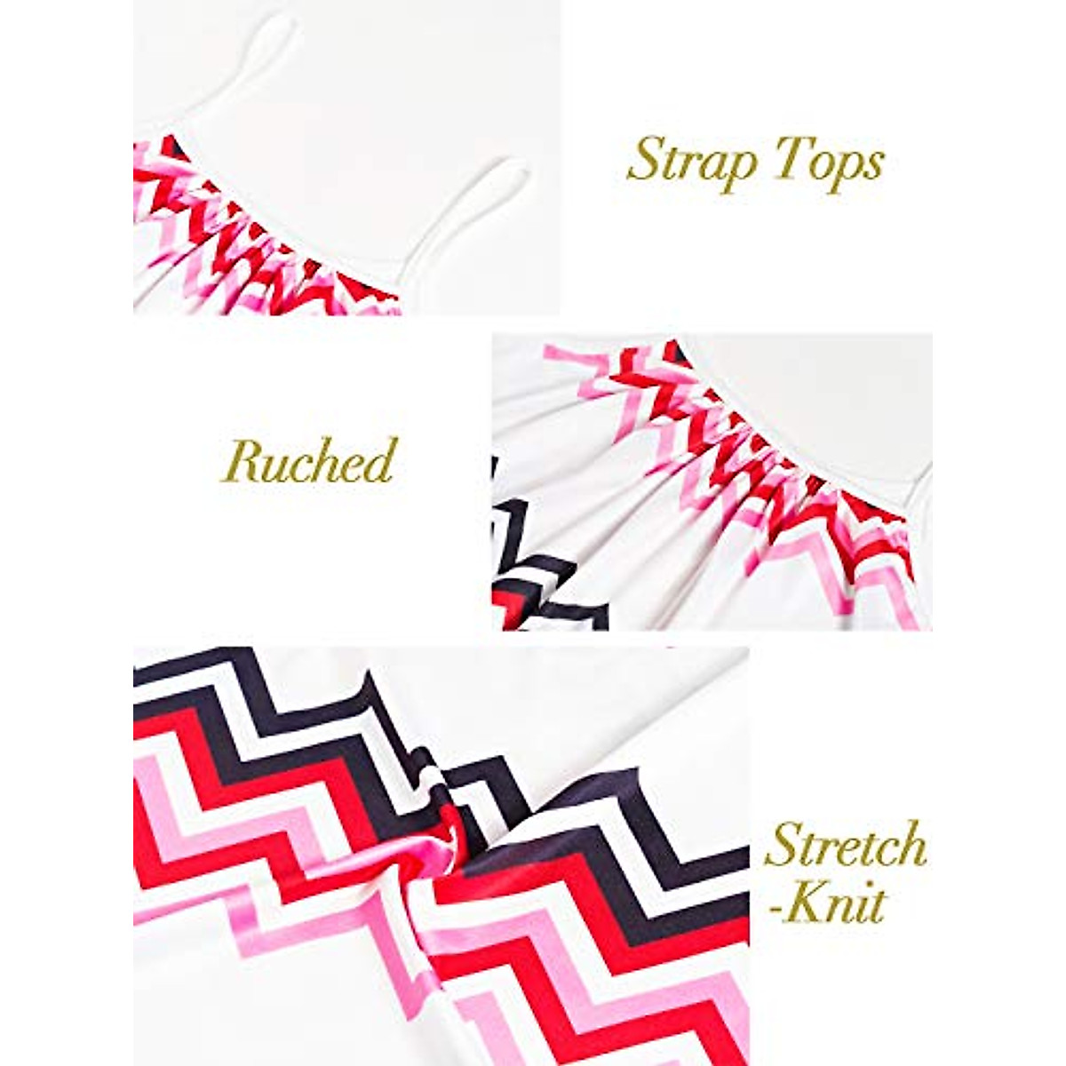 Kaei&Shi Print Long Vest,Flowy Tank Top for Women,Pleated Dressy Loose Cami,Swing Spaghetti Strap Camisole 2X 2XL Plus Size Zigzag White XX-Large