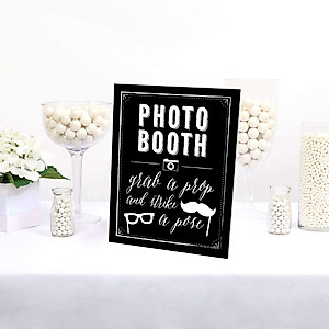 Big Dot of Happiness Photo Booth Sign - Printed on Sturdy Plastic Material - Photo Booth Decorations - Sign for Photo Booth 10.5 x 13.75 inches - Sign with Stand - 1 Piece