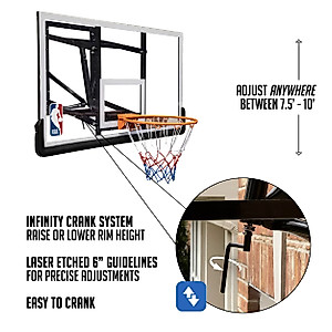 54-Inch Wall Mounted Backboard and Rim Combo with Polycarbonate Backboard Adjustable Height