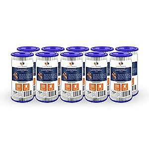 Aquaboon 5 Micron 10" x 4.5" Pleated Sediment Water Filter Replacement Cartridge | Whole House Sediment Filtration | Compatible with FXHSC, ECP5-BB, FM-BB-10-5, CP5-BBS, 255490-43, HDC3001, 10-Pack