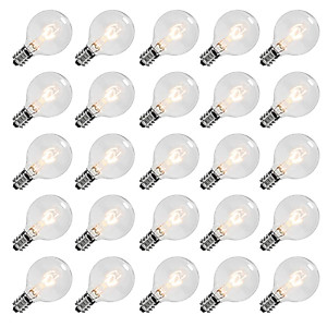 GOOTHY Clear Globe G40 Screw Base Light Bulbs Replacement 1.5-Inch, E12 Base, 25 Pack