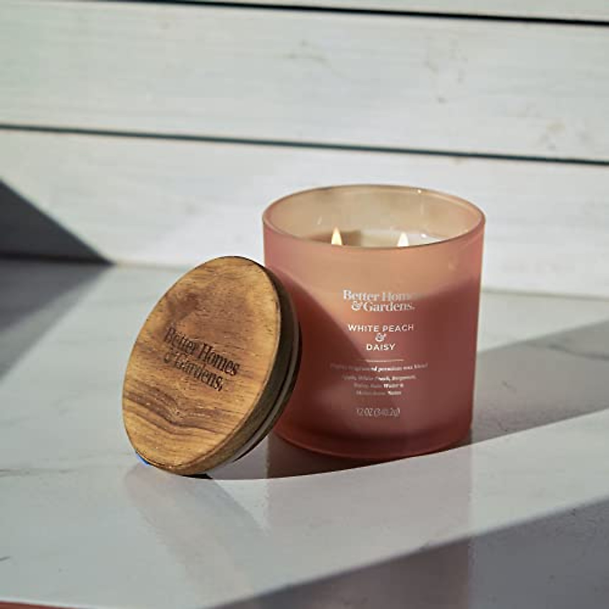 Maclock Better Homes and Gardens 12oz 2-Wick Candle, 2-Pack (White Peach and Daisy)